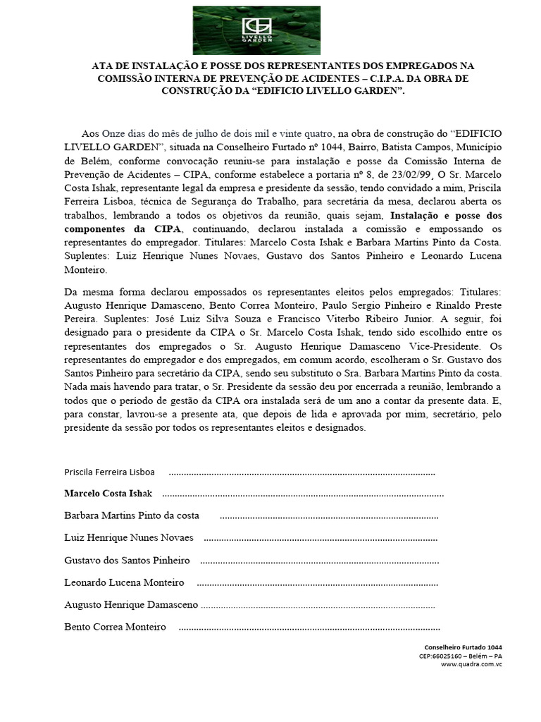 Ata de Instalação e Posse Modelo | PDF | Brasil