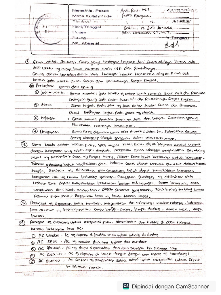 Uas Fisika Bangunan - Aridh Rizki Muhama | PDF