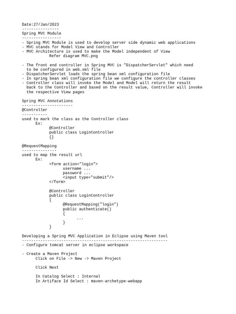 Spring MVC Application Development Guide | PDF | Spring Framework | Web Application
