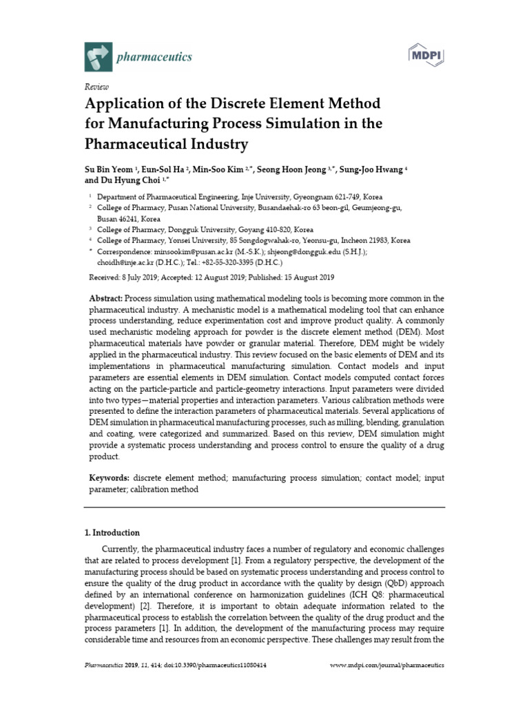 Application of The Discrete Element Method For Man | PDF | Force | Computational Fluid Dynamics