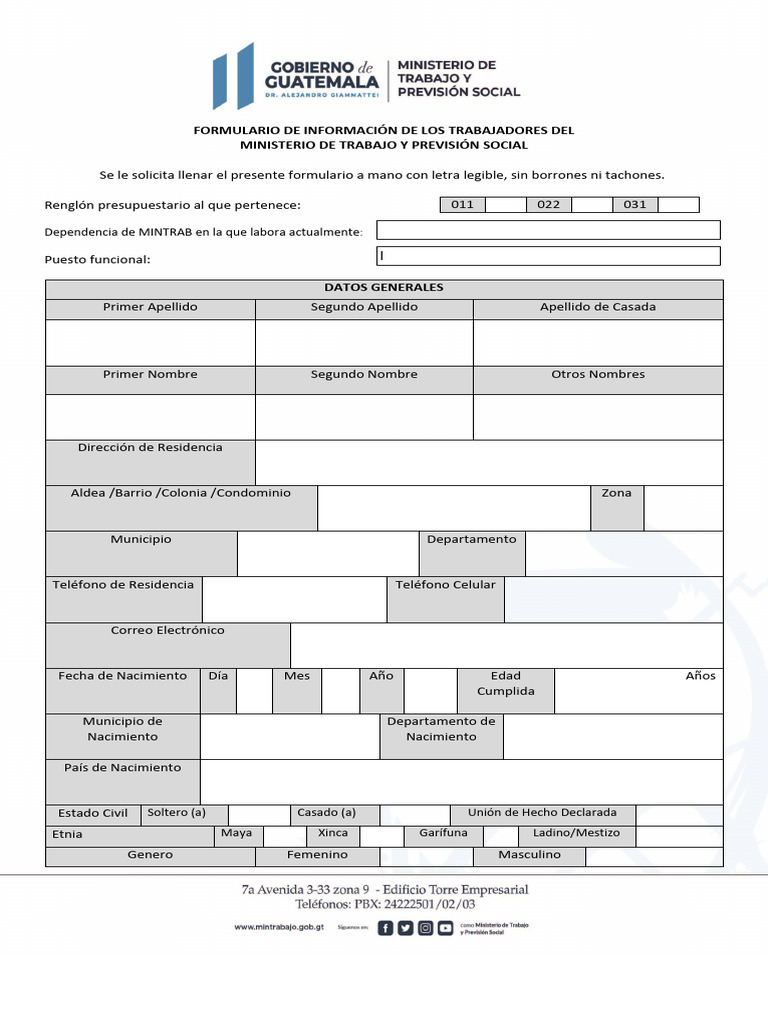 FORMULARIO INFORMATIVO OFICIO para llenar | PDF | Licenciatura