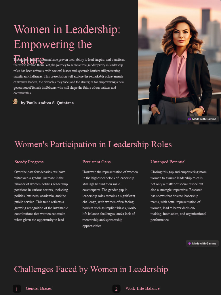 Empowering Women in Leadership Roles | PDF | Leadership | Empowerment