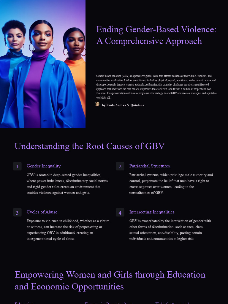 Ending Gender Based Violence A Comprehensive Approach | PDF | Violence Against Women | Violence