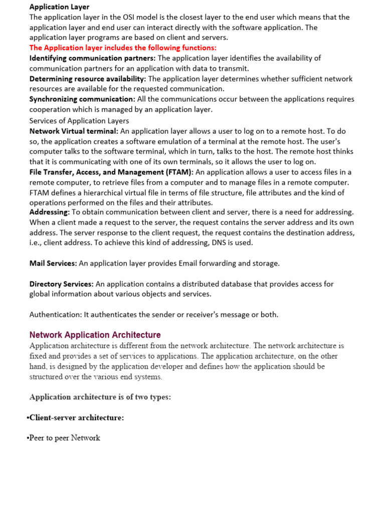 Application Layer and Protocols | PDF | File Transfer Protocol | Client–Server Model