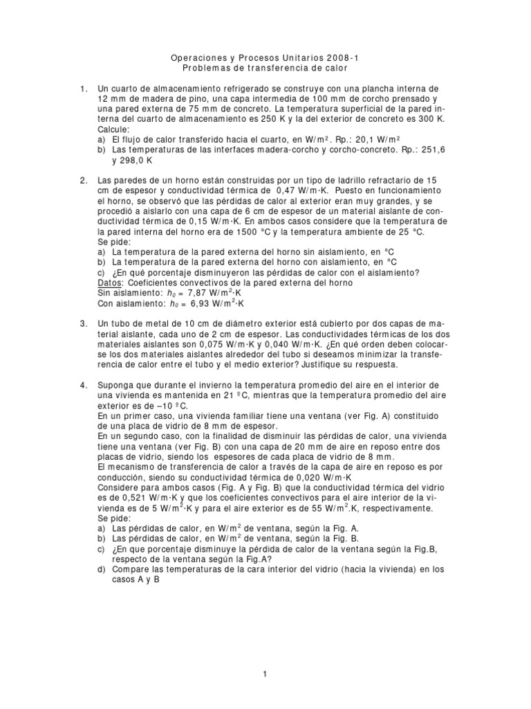 Problemas de Transferencia de Calor | PDF | Intercambiador de calor ... Problemas de Transferencia de Calor | PDF | Intercambiador de calor ...