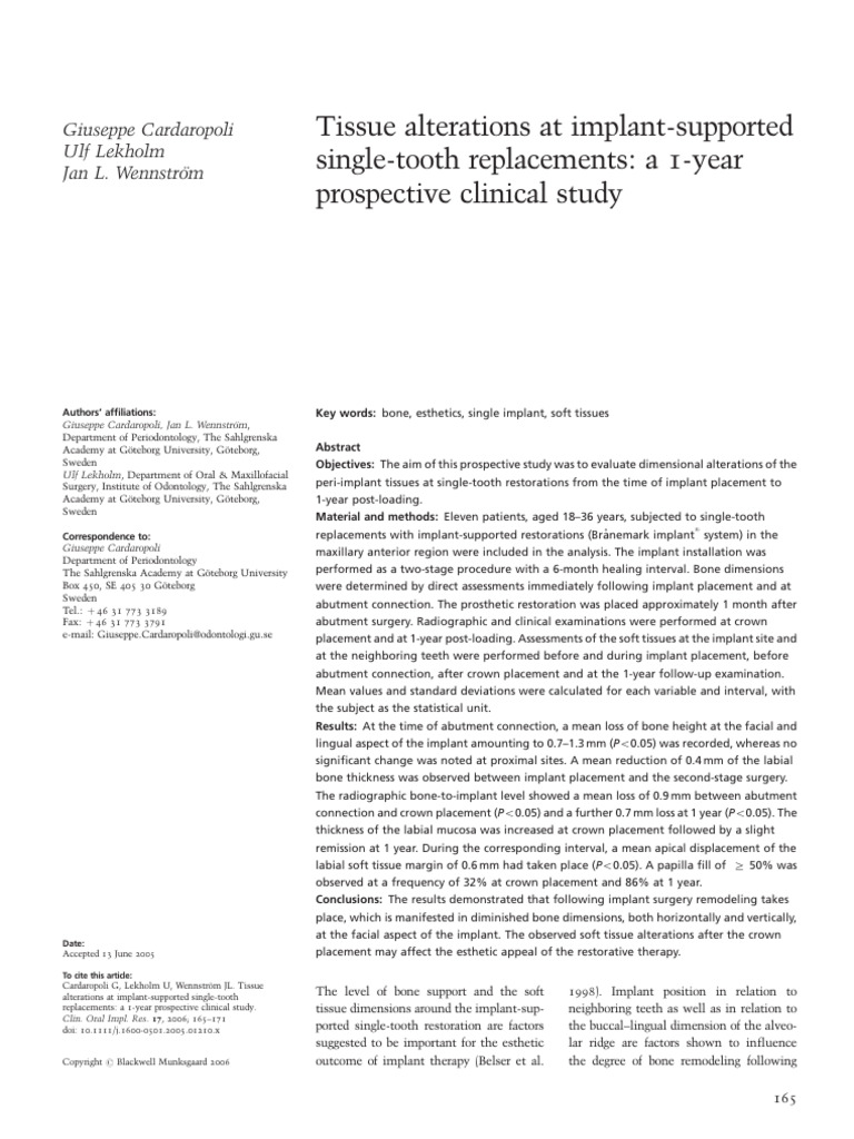 Cardaropoli COIR 2006 | PDF | Dental Implant | Periodontology