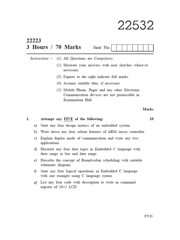 2023 Summer Question Paper (Msbte Study Resources) | PDF | Embedded System | Microcontroller