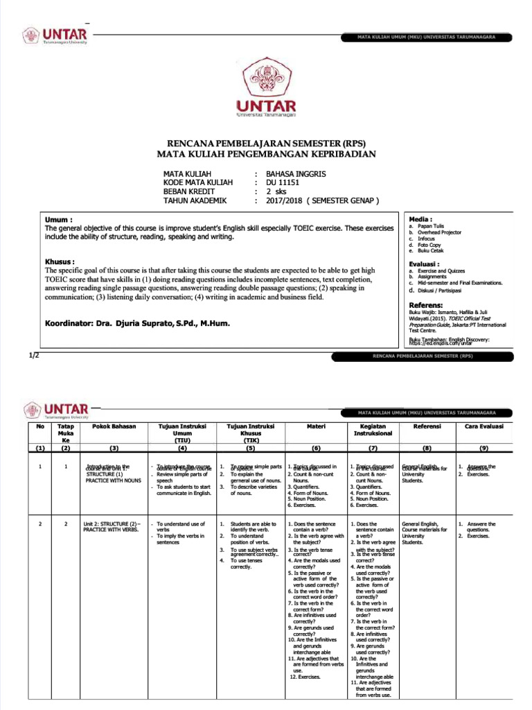 PDF Rps Bahasa Inggris Compress | PDF