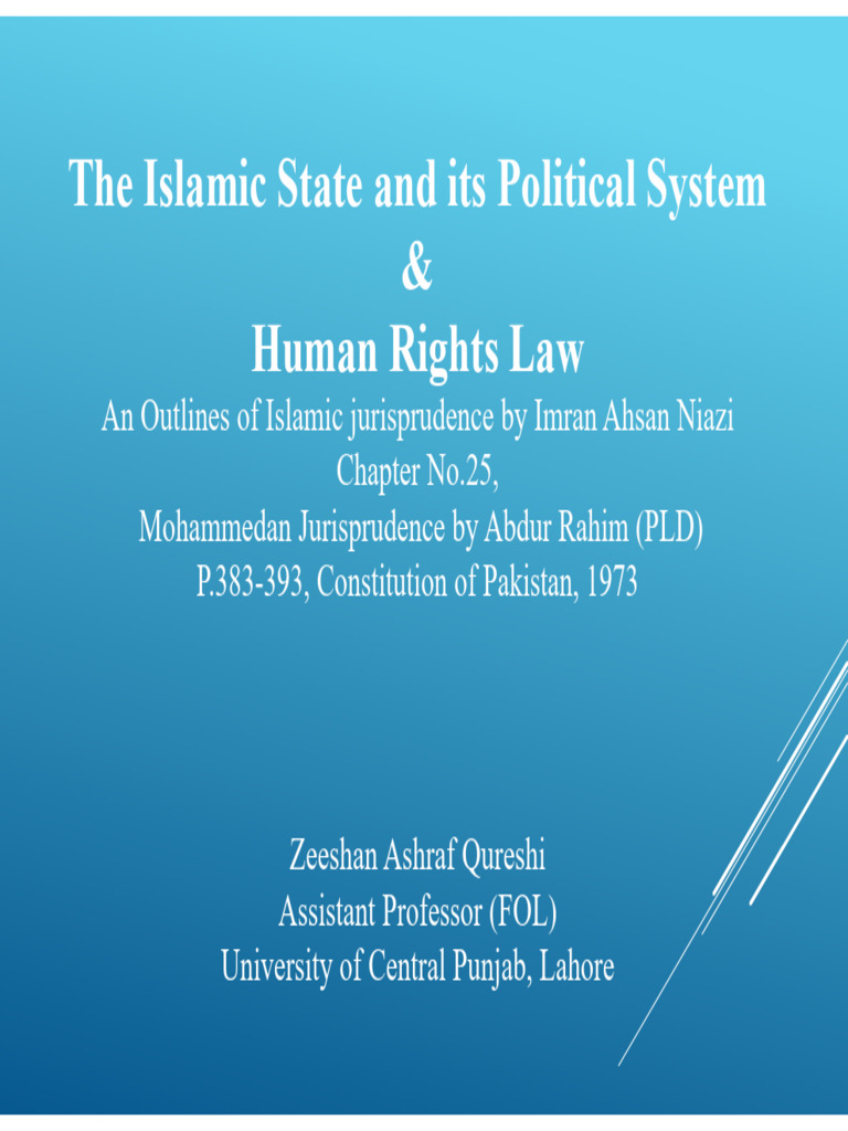 Week-16 & 17 Islamic State and Its Political System | PDF