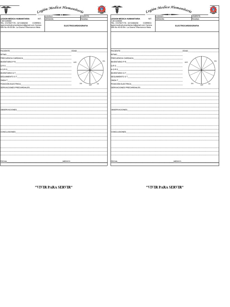 Formato Electro Cardiografia v-2 | PDF | Electrocardiografia | Electrofisiología cardíaca