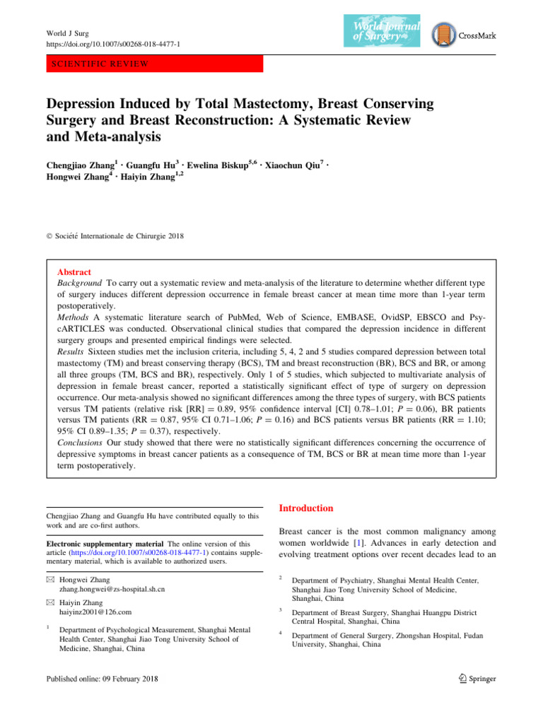 Zhang 2018 | PDF | Breast Cancer | Meta Analysis