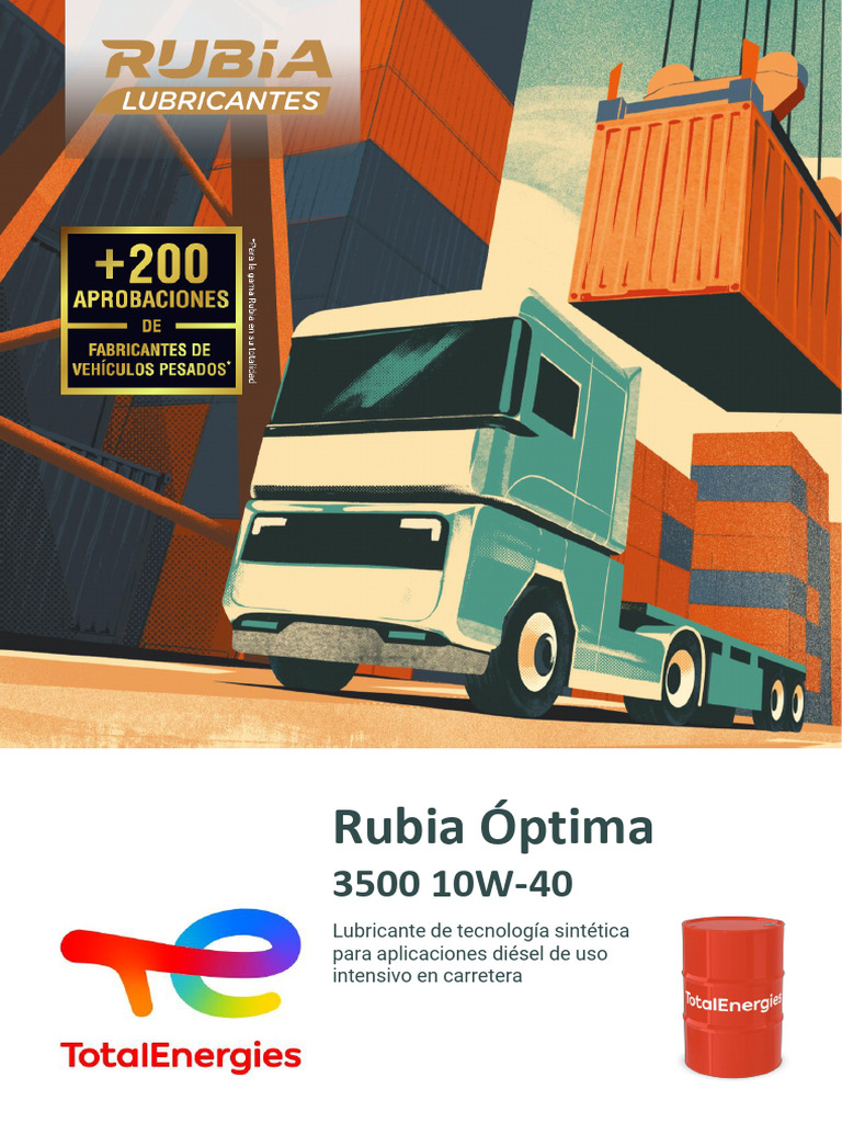 PMS - TE - Rubia Optima 3500 10W-40 | PDF | Lubricante | Vehículo de motor