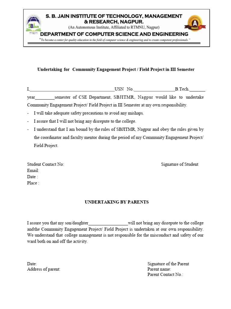 CEP - FP Undertaking FORM | PDF