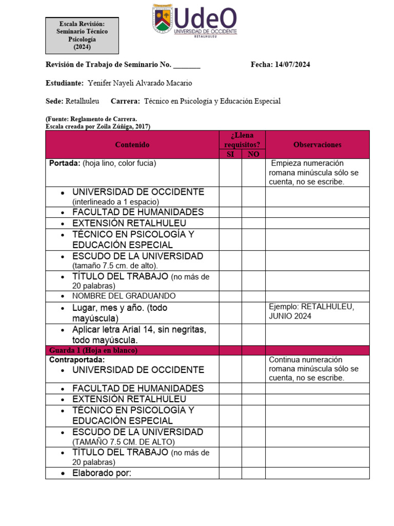 Escala Técnico en Psicología 2024 Nayeli | PDF | Caso de carta | Bibliografía