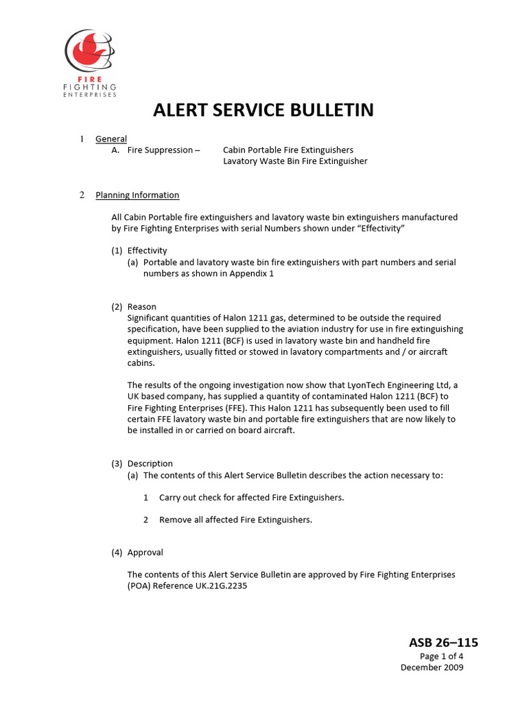 Contaminated Halon 1211 Alert | PDF