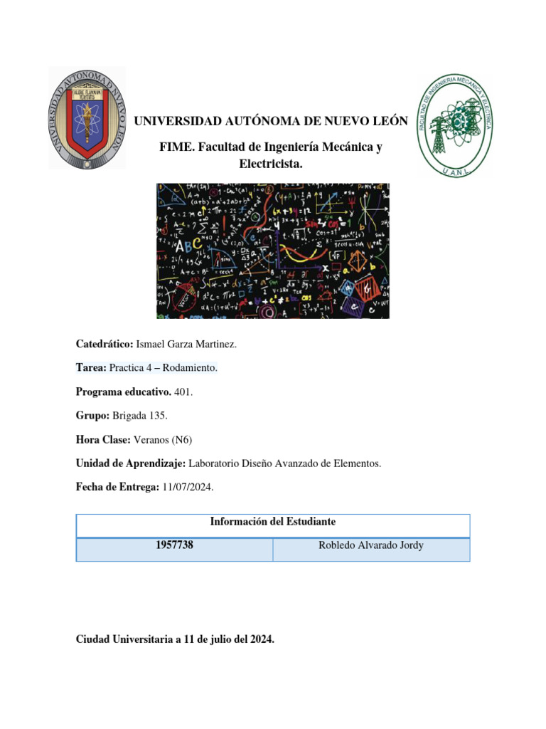 Practica 4 - Diseño Avanzado Elementos - 1957738 | PDF | Ingeniería mecánica