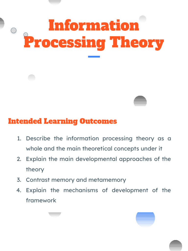 Information Processing Theory | PDF | Memory | Cognition