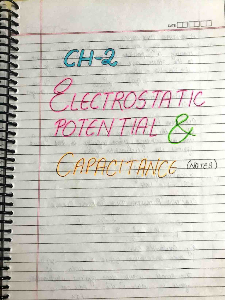 Ch-2 (Electrostatic Potential and Capacitance) Notes | PDF