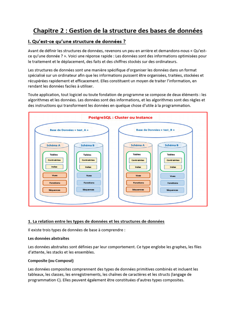 Chapitre 2 - Gestion de La Structure Des Bases de Données | PDF | Bases de données | SQL