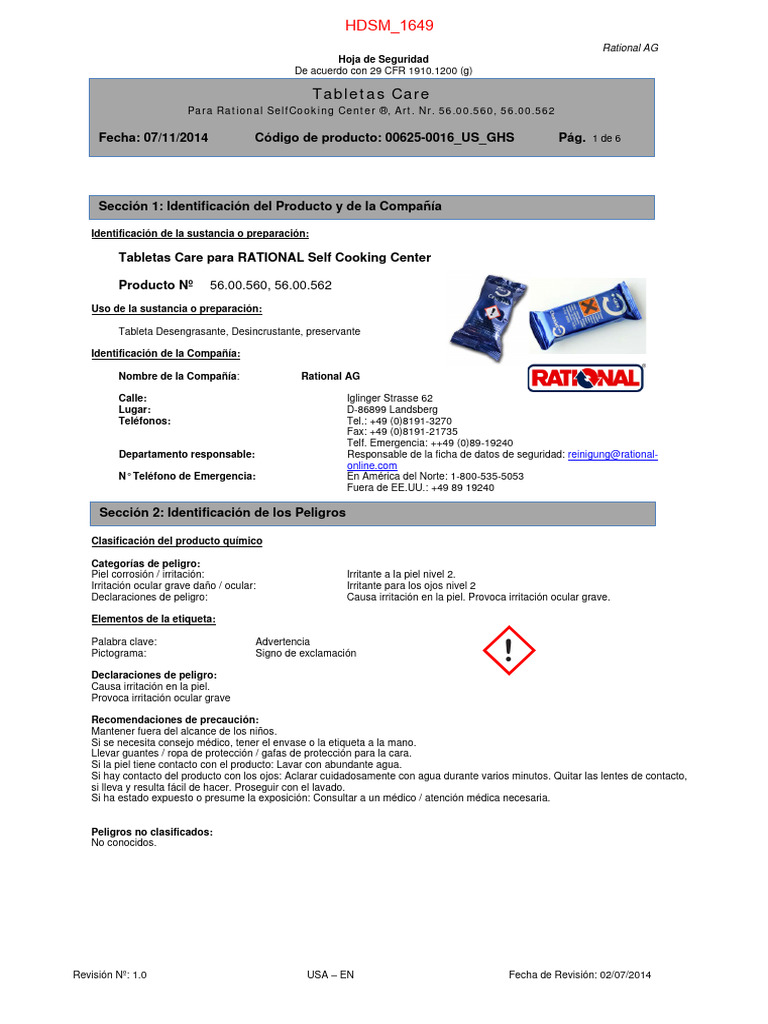 Care-Tab Rational | Descargar gratis PDF | Agua | Descomposición