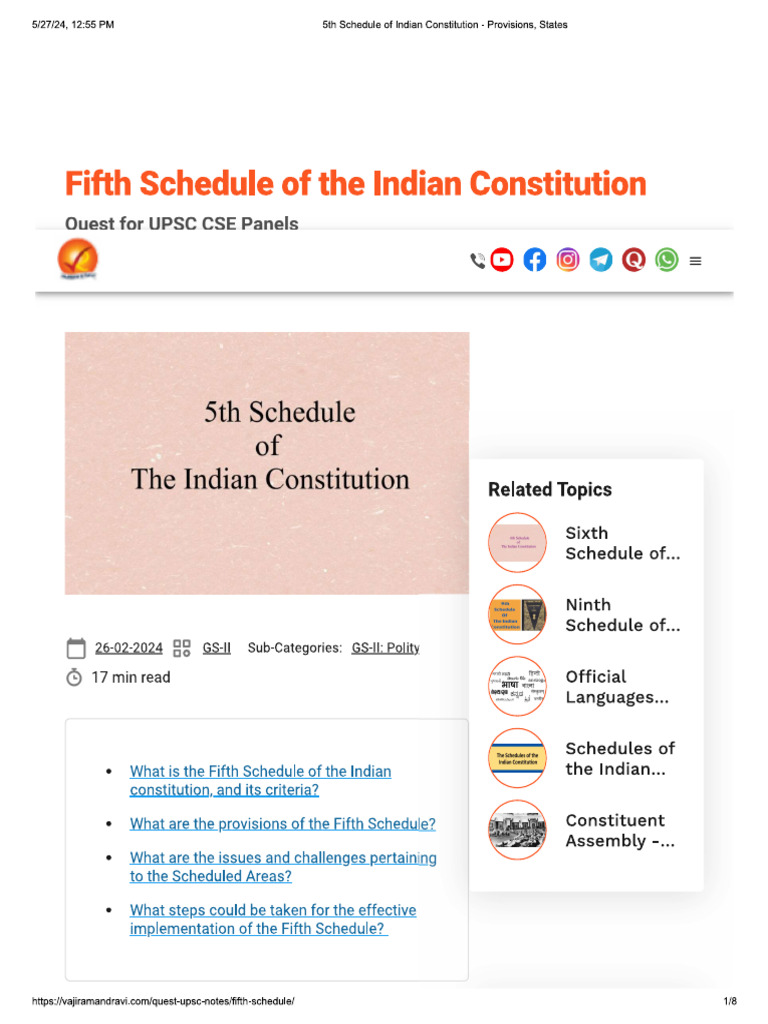 5th Schedule | PDF