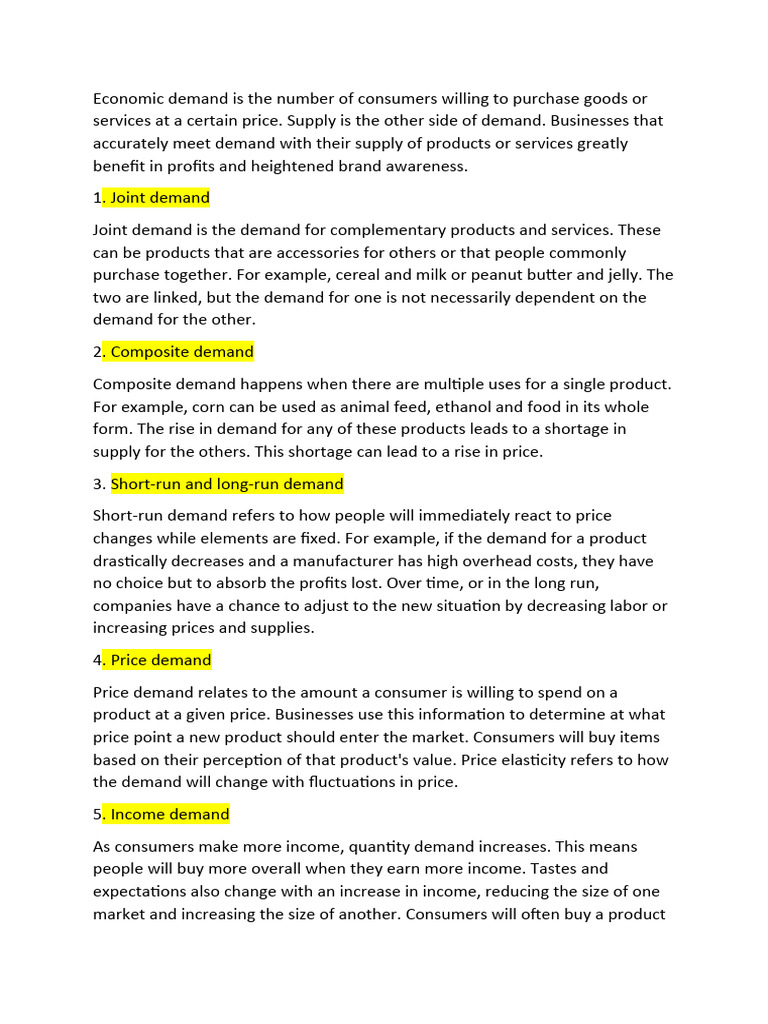 Demand | PDF | Demand | Prices