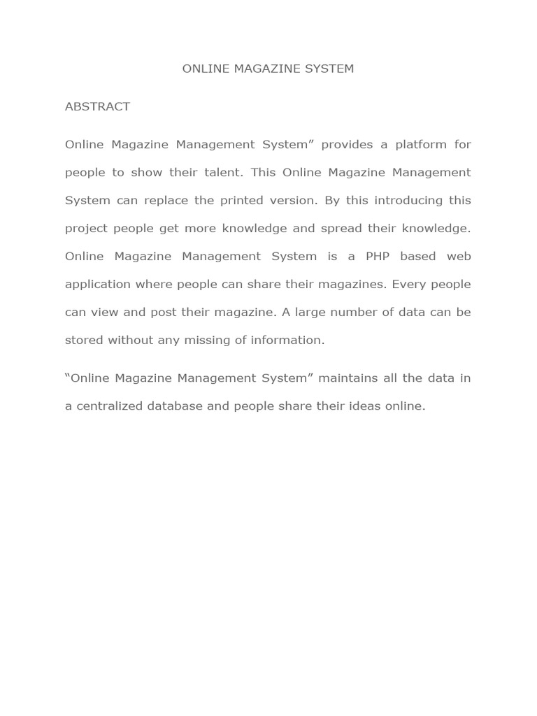 Online Magazine Management System | PDF