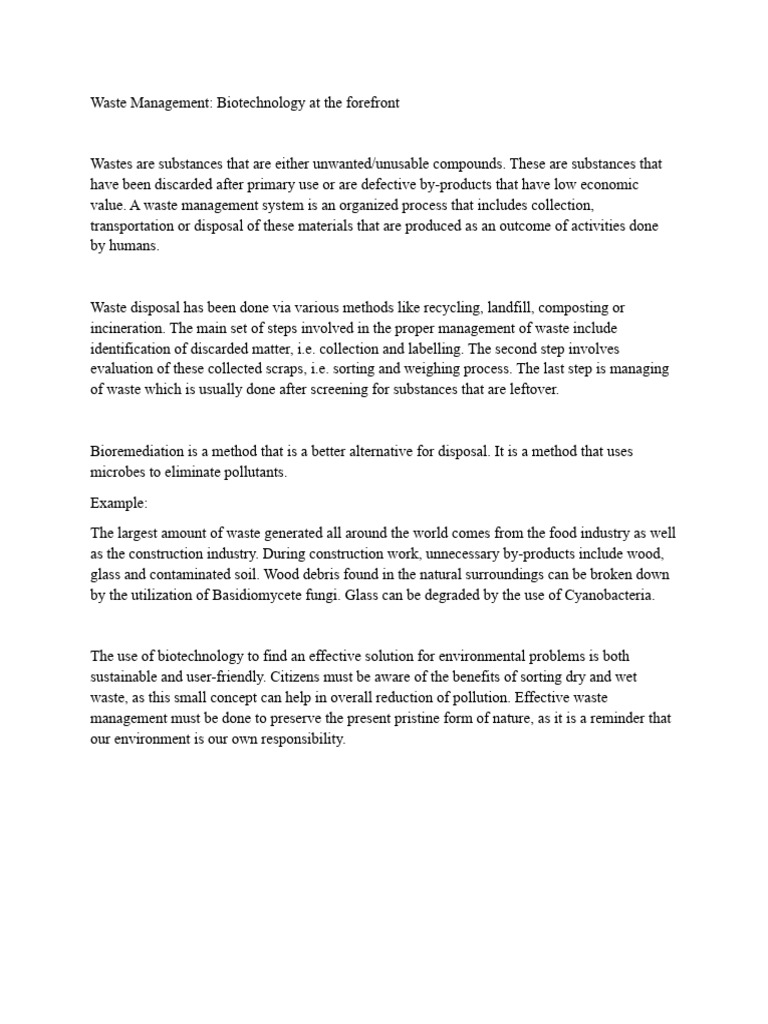 Waste Management System | PDF