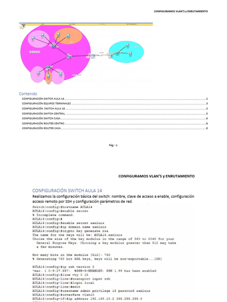 VLAN-ENRUTAMIENTO | Descargar gratis PDF | Enrutador (Computación) | Protocolos de comunicaciones