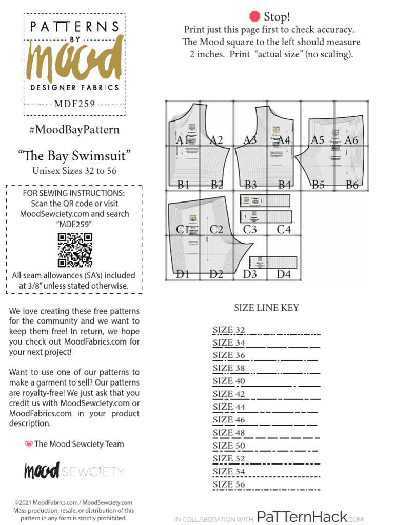 MDF259 Bay Pattern | PDF | Seam (Sewing) | Clothing