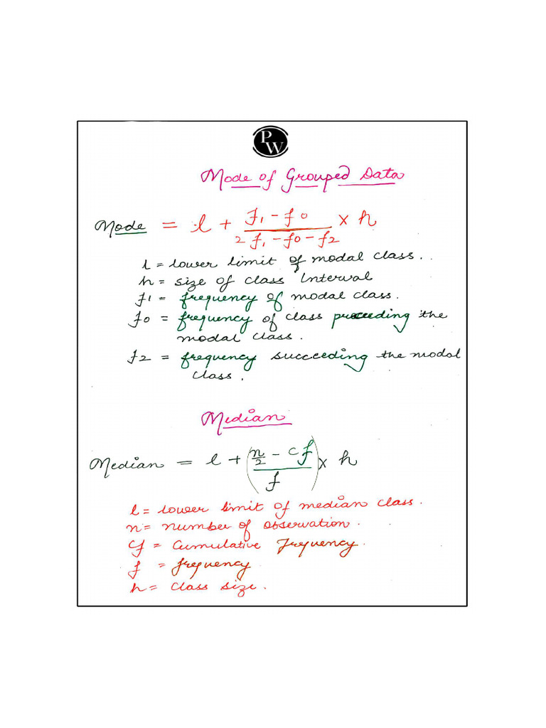 Statistics - Short Notes - WARRIOR SERIES CLASS-10TH | PDF