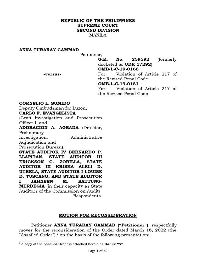 Motion For Reconsideration ATG v2 | PDF | Trials | Prosecutor