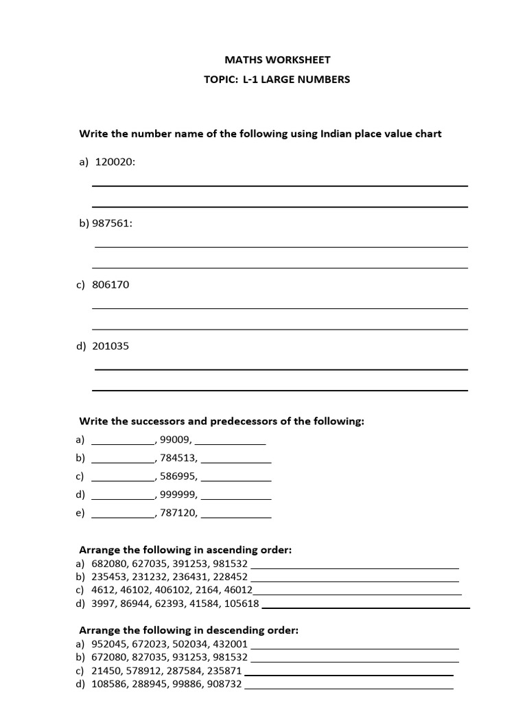GR 4 Math Chapter 1 Practice Worksheet | PDF | Teaching Methods & Materials