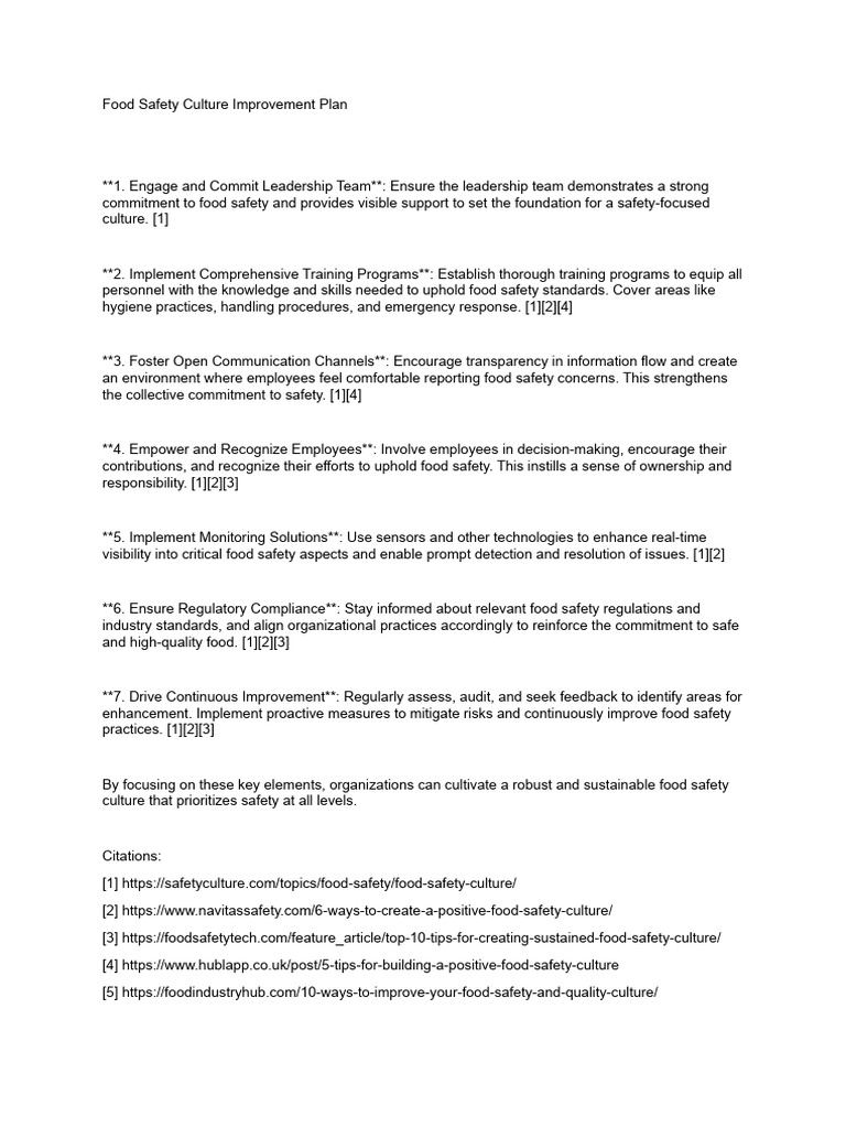 Food Safety Culture Guide | PDF