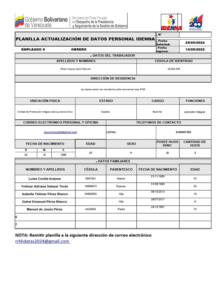 Planilla | PDF | Gobierno y personalidad