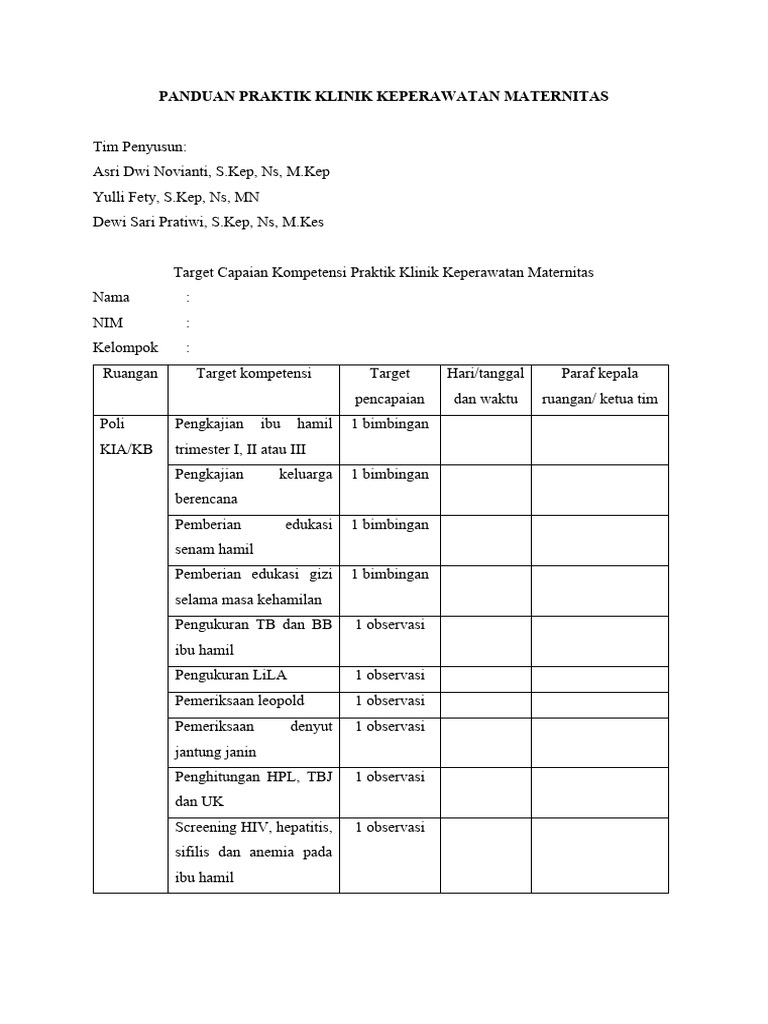 Panduan Praktik Klinik Keperawatan Maternitas | PDF | Kesehatan Holistik | Sains & Matematika