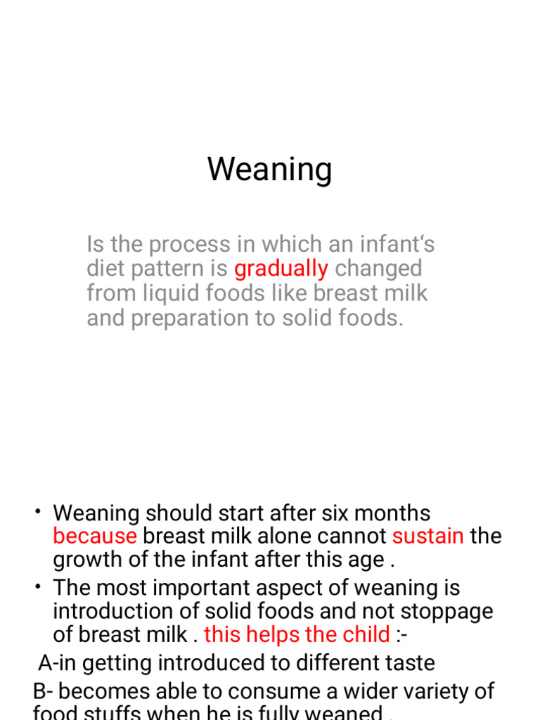 Weaning | PDF | Milk | Foods