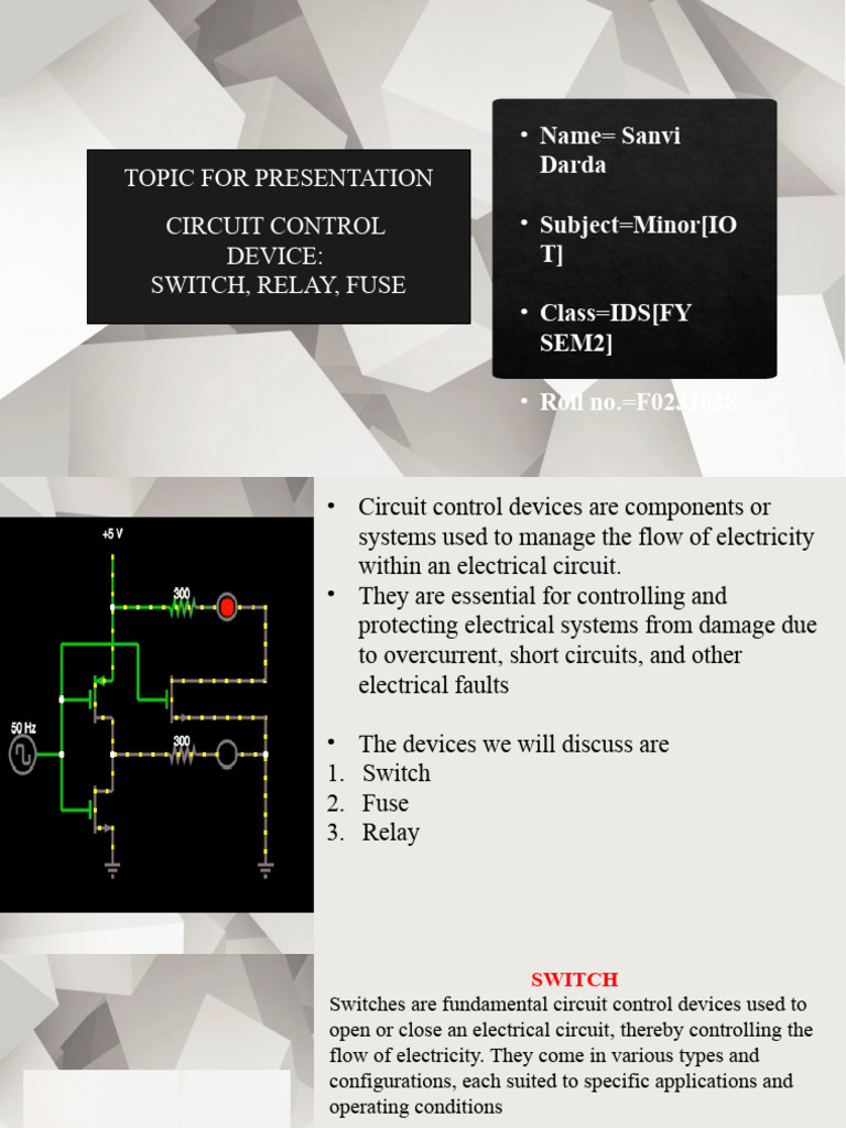 Circuit Control Devices Overview | PDF | Switch | Relay