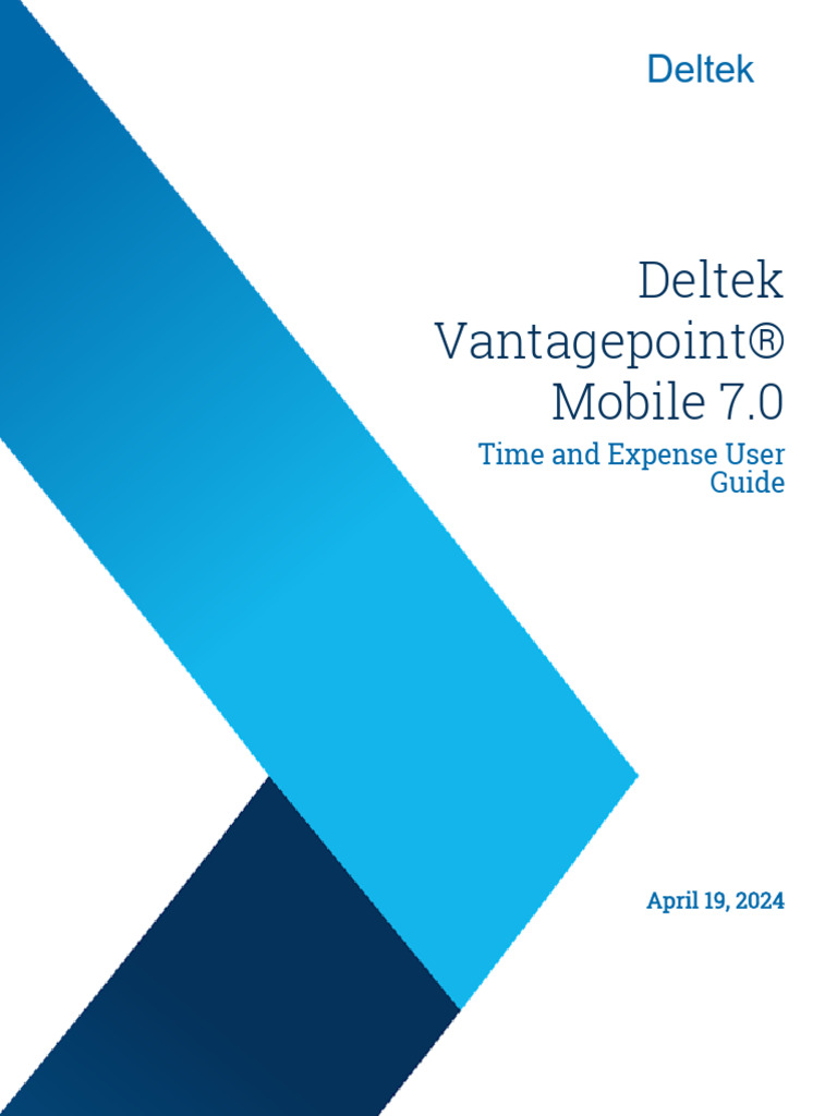 Deltek Vantagepoint Mobile Timeand Expense User Guide | PDF | Mobile ...