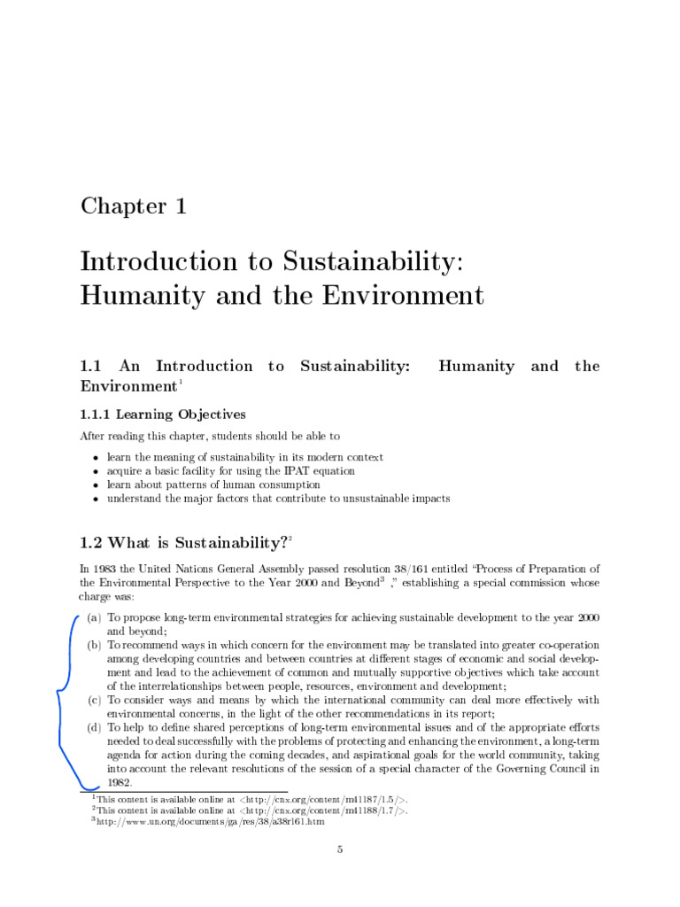 Introduction To Sustainability: Humanity and The Environment | PDF ...