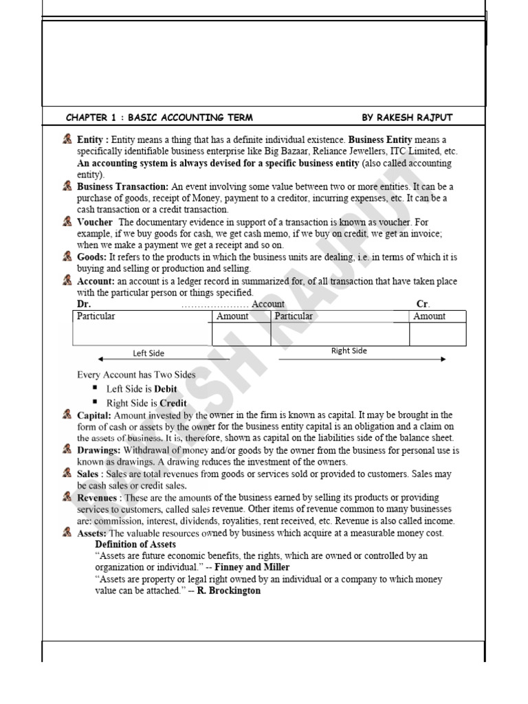 Basic Accounting Terms Explained | PDF | Debits And Credits | Expense