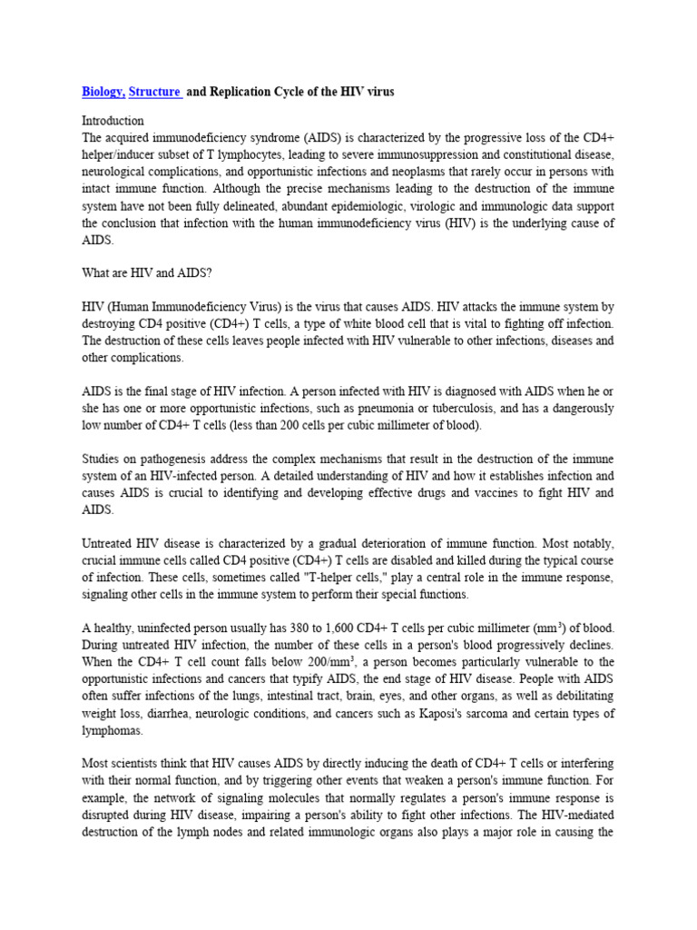 HIV Life Cycle, Classification of ARVS and Clinical Progression of HIV Infection-1 | PDF | Hiv ...