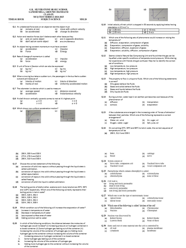 Ix Science | PDF | Gases | Force