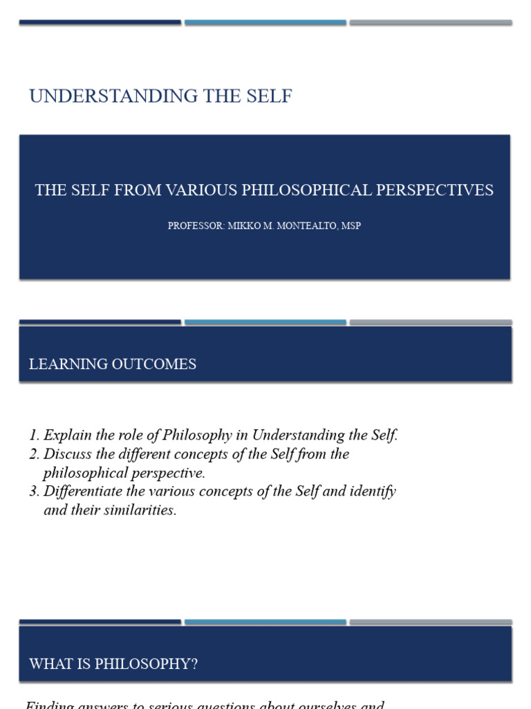 Philosophical Perspective First Lesson | PDF | Soul | Philosophy Of Self