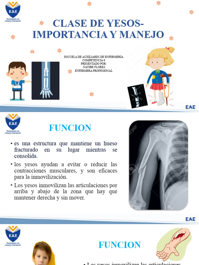 Manejo y Cuidados del Yeso en Enfermería | PDF | Hueso | Codo