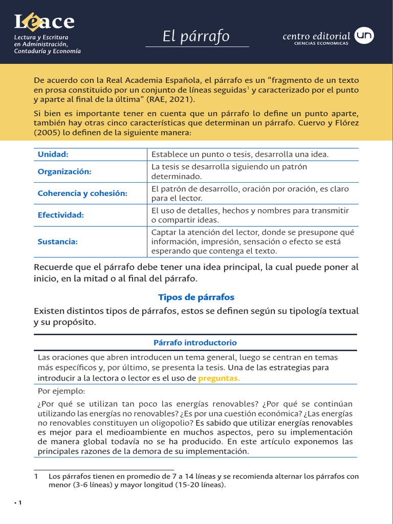 Definición y tipos de párrafo según RAE | PDF | Importar
