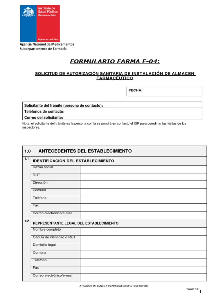 Formulario F - 04 - Autorización - Almacen Farmaceutico - v1.0 | PDF | Farmacia | Documento de ...