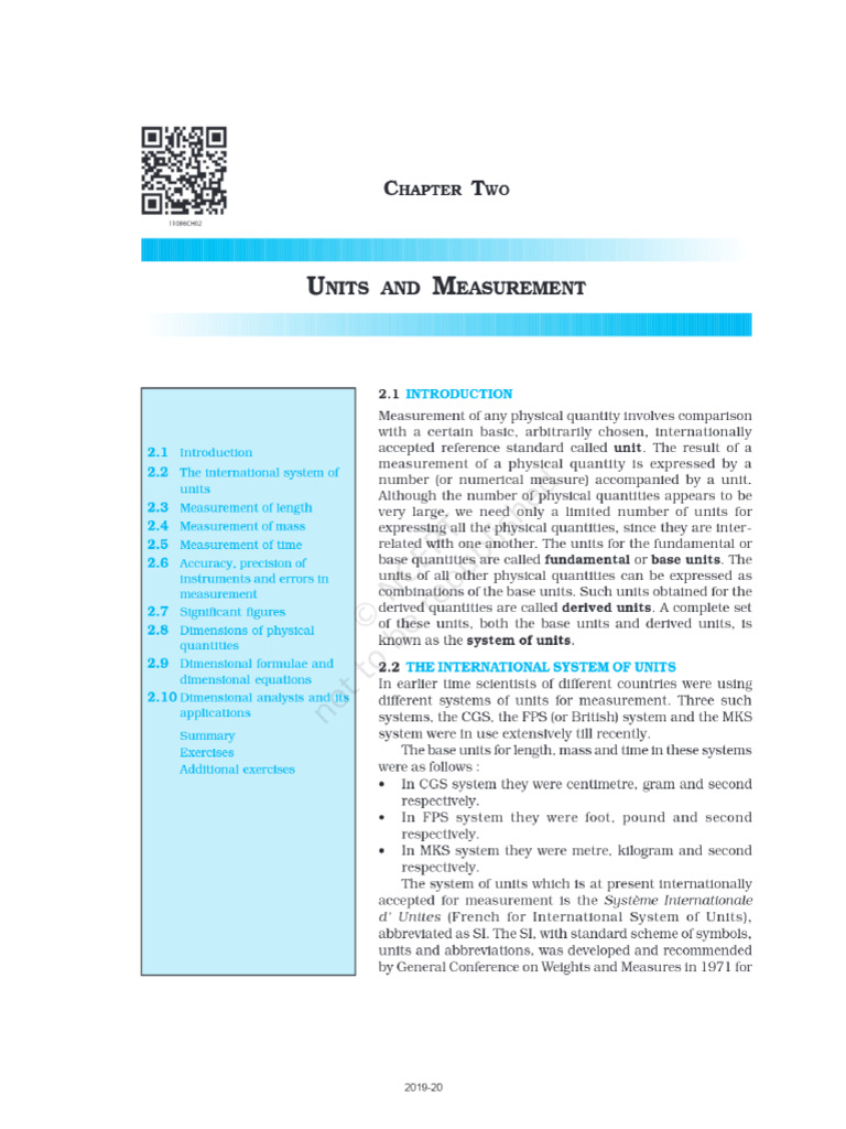 Units and Measurements | PDF