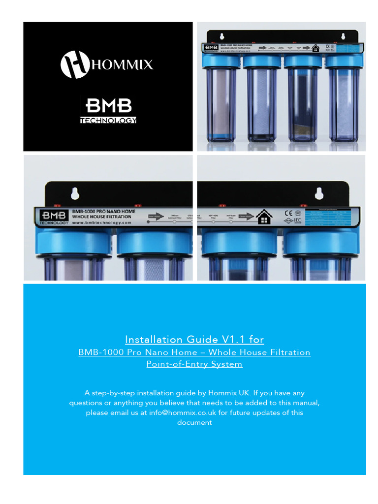 BMB-1000 Pro Nano Home Installation Guide V1.1 | PDF | Filtration | Tap ...