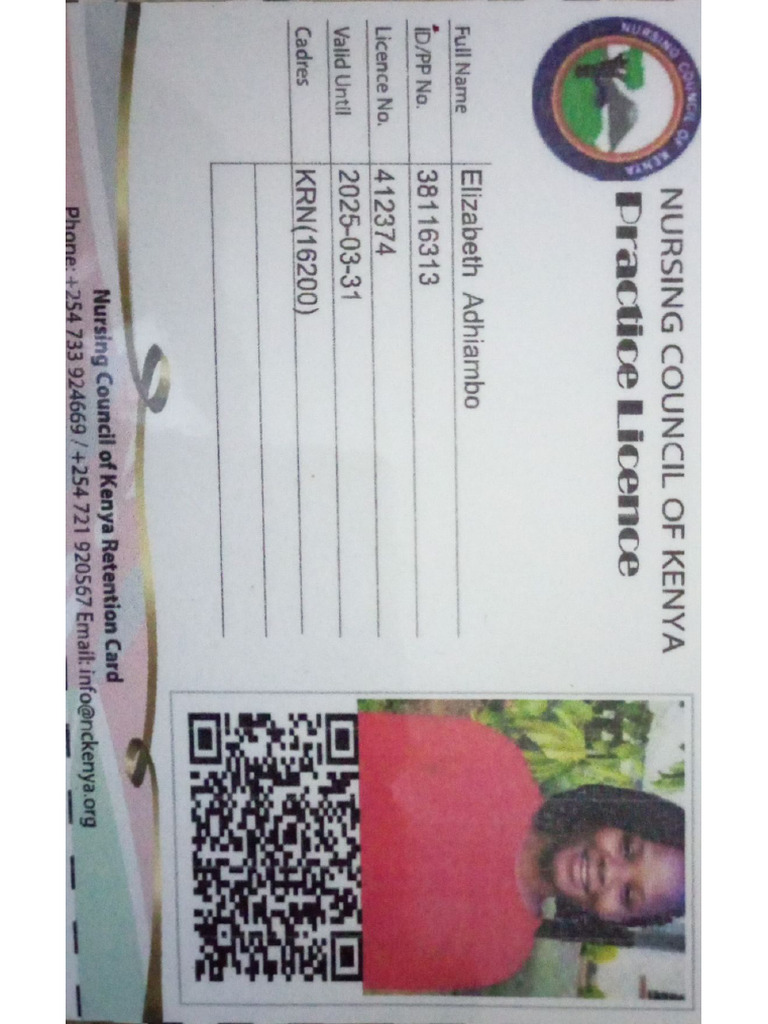 Practice Licence - Elizabeth | PDF